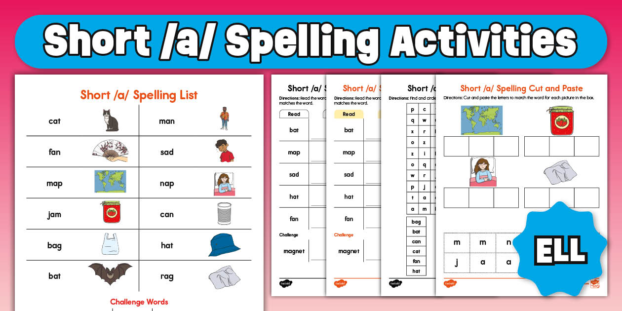 Short /a/ Spelling Worksheets for ELL