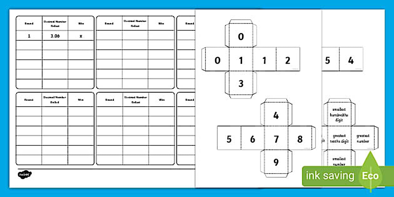 👉 Partitioning Decimal Numbers Activity Game - Twinkl