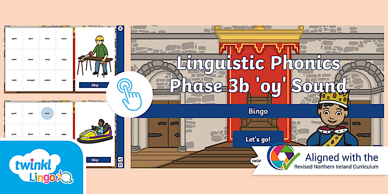 Linguistic Phonics Phase 3b 'oy' Sound Bingo Game - Twinkl