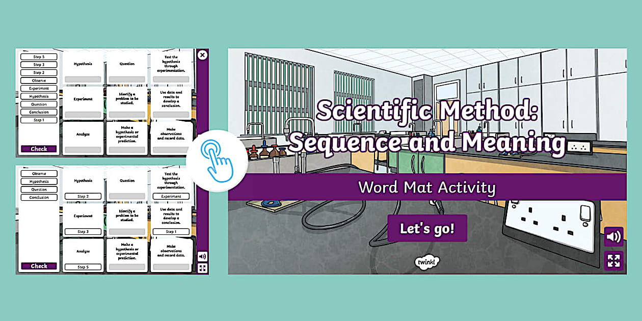 Scientific Method: Sequence and Meaning Word Mat for 3rd-5th