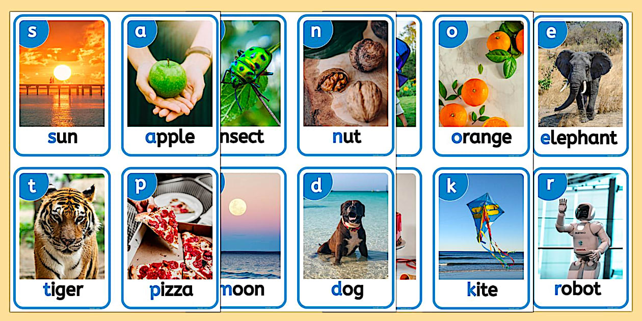 フォニックスレベル2 単語と写真フラッシュカード Phonics Level 2 Photo Flashcards