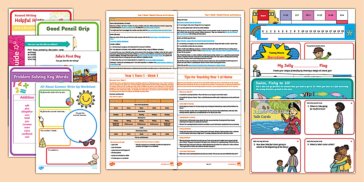 Year 1 Term 1 Week 1 Remote Home Learning Pack - Twinkl