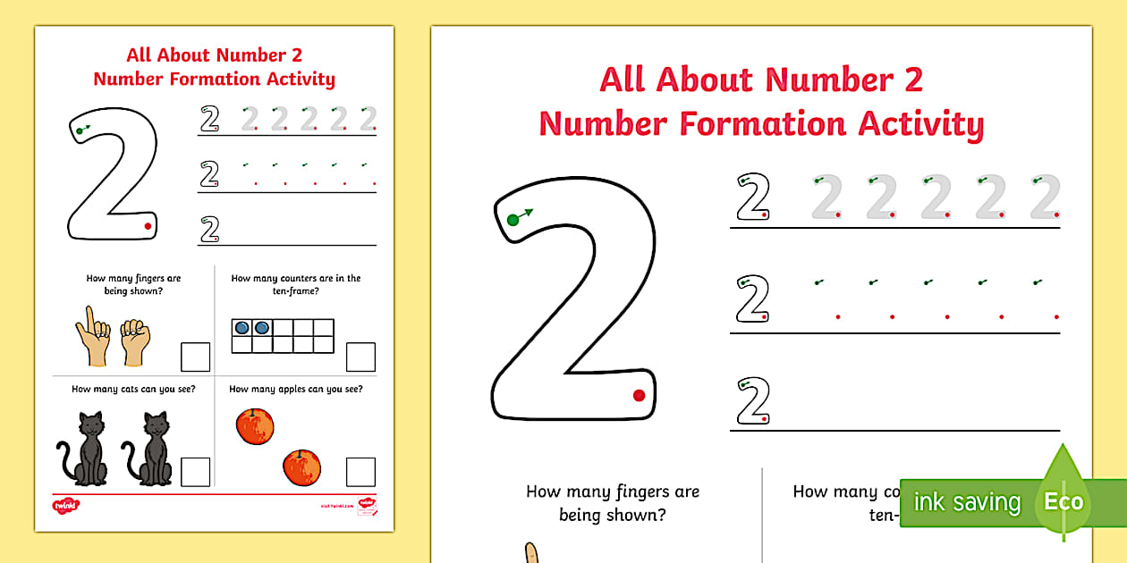 All About Number 2 Formation Worksheet | Twinkl Resources