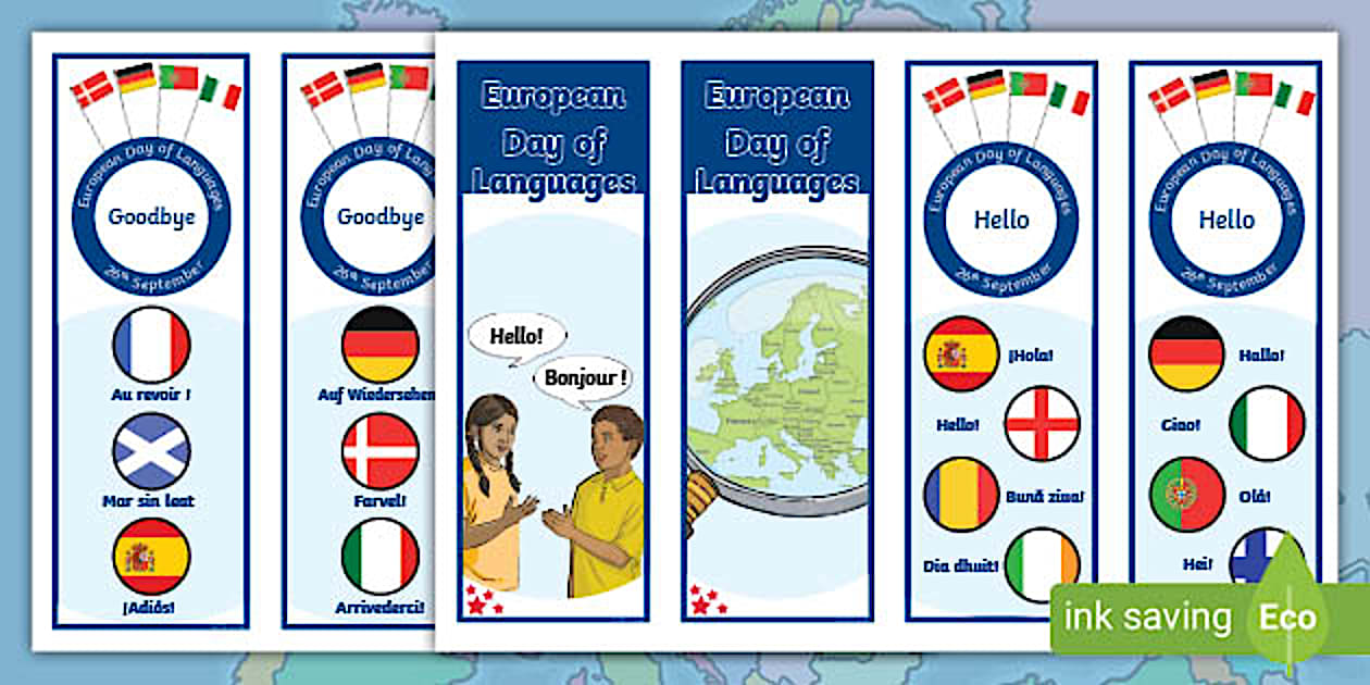 👉 European Day of Languages: Bookmarks (teacher made)