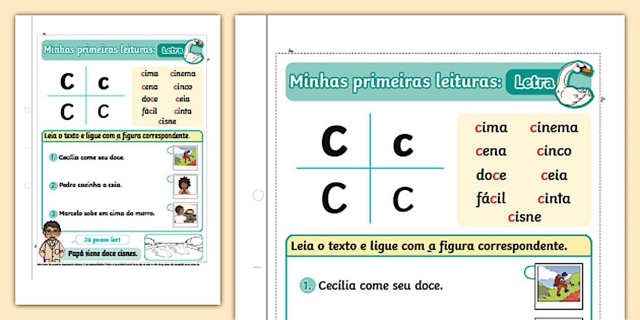 Minhas primeiras leituras - Letra C - Ce e Ci (Teacher-Made)