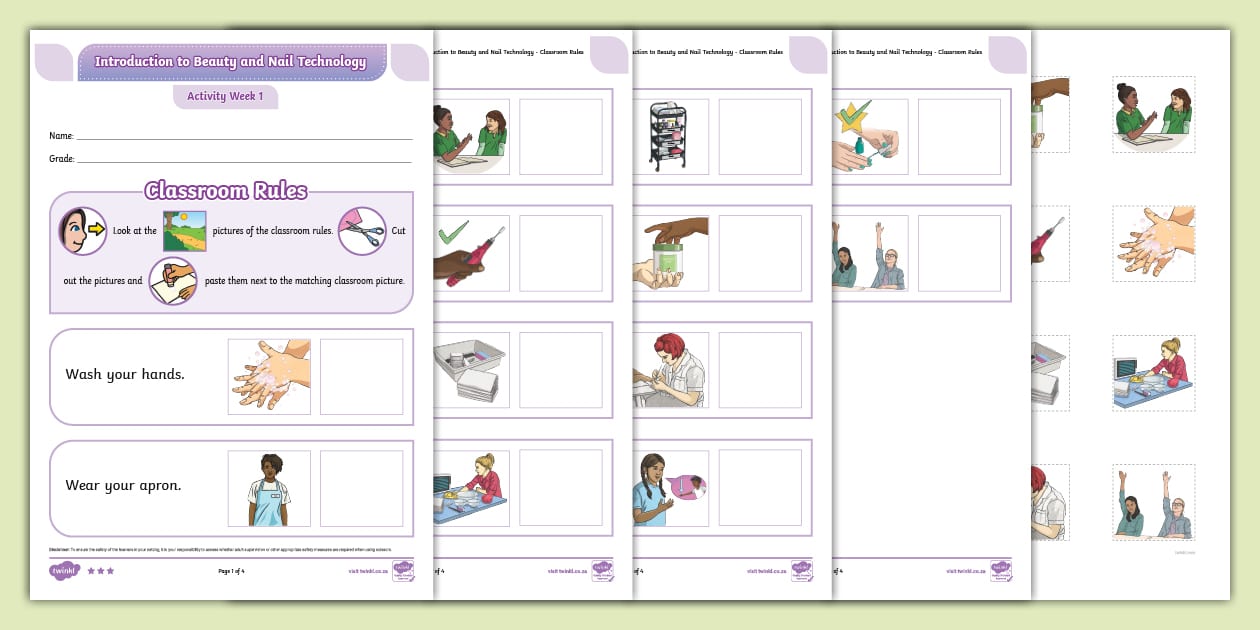 Introduction to Beauty and Nail Technology: Matching Classroom Rules ...
