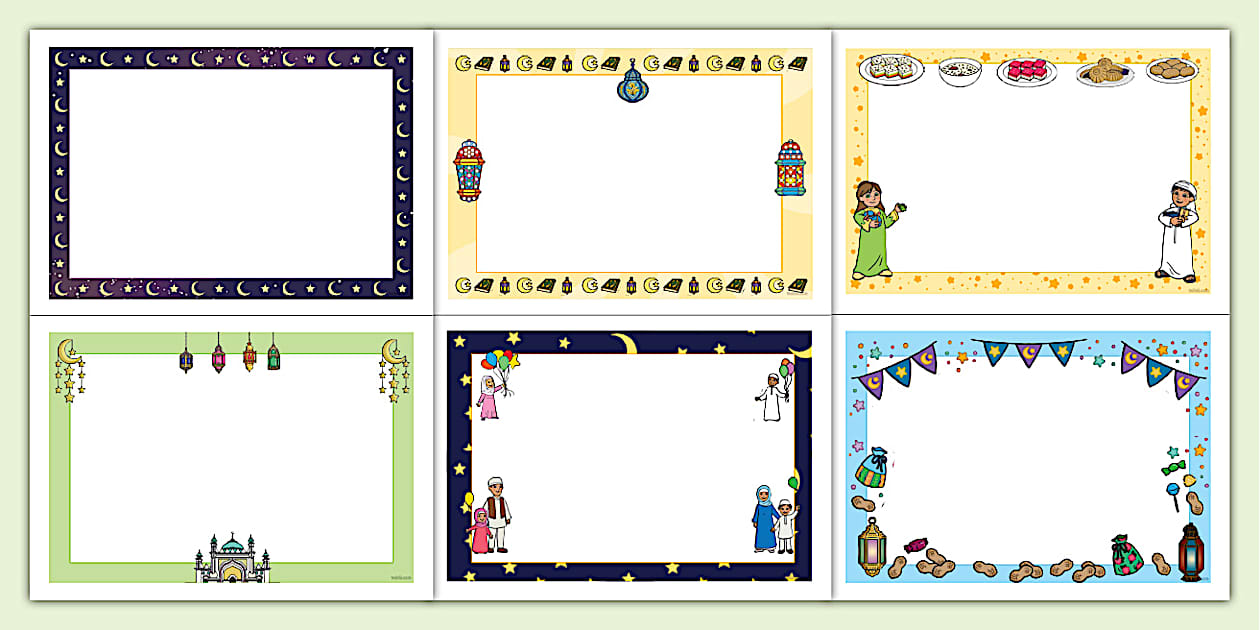 Eid Card Inserts - Landscape Blank (teacher made) - Twinkl