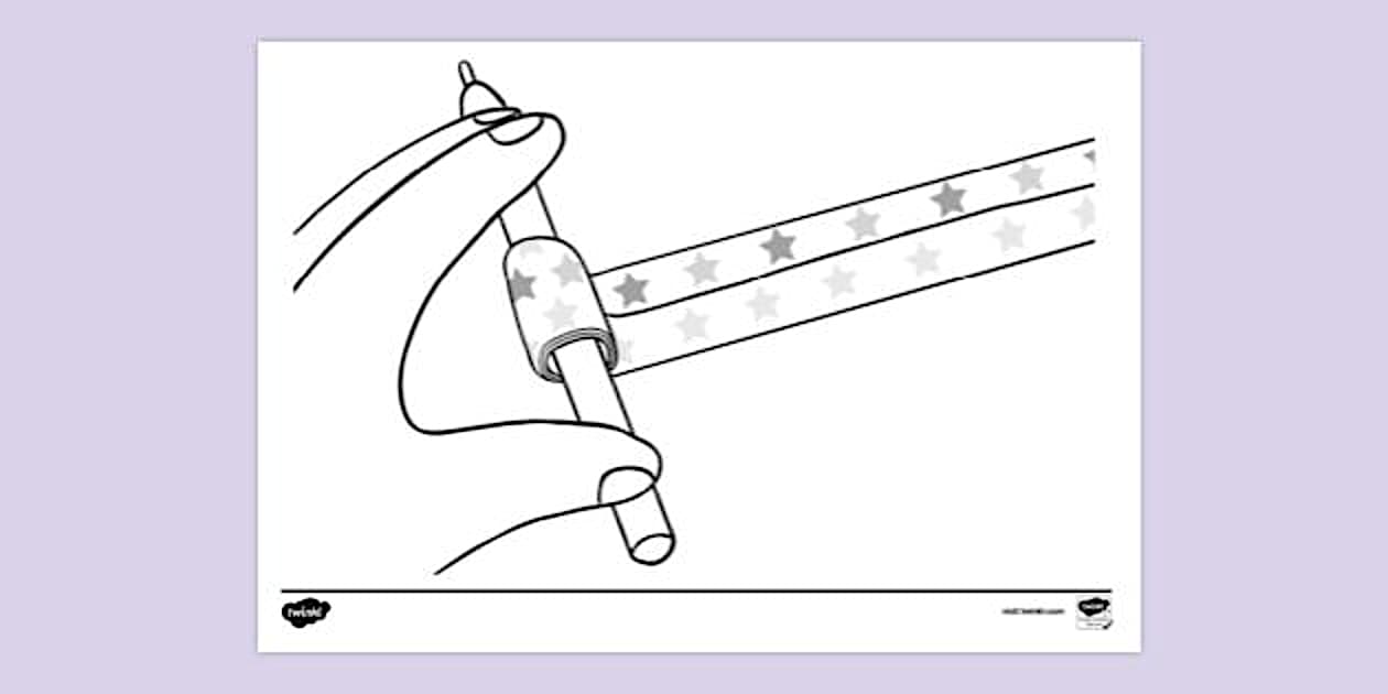 Party Blower Craft Instructions Step 3 Colouring Sheet