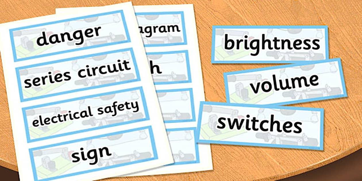 Editable Year 6 Electricity Scientific Vocabulary Cards