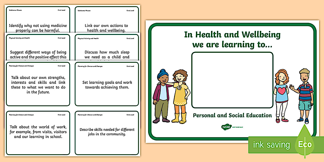 'We Are Learning To' HWB Personal and Social Education First Level Display