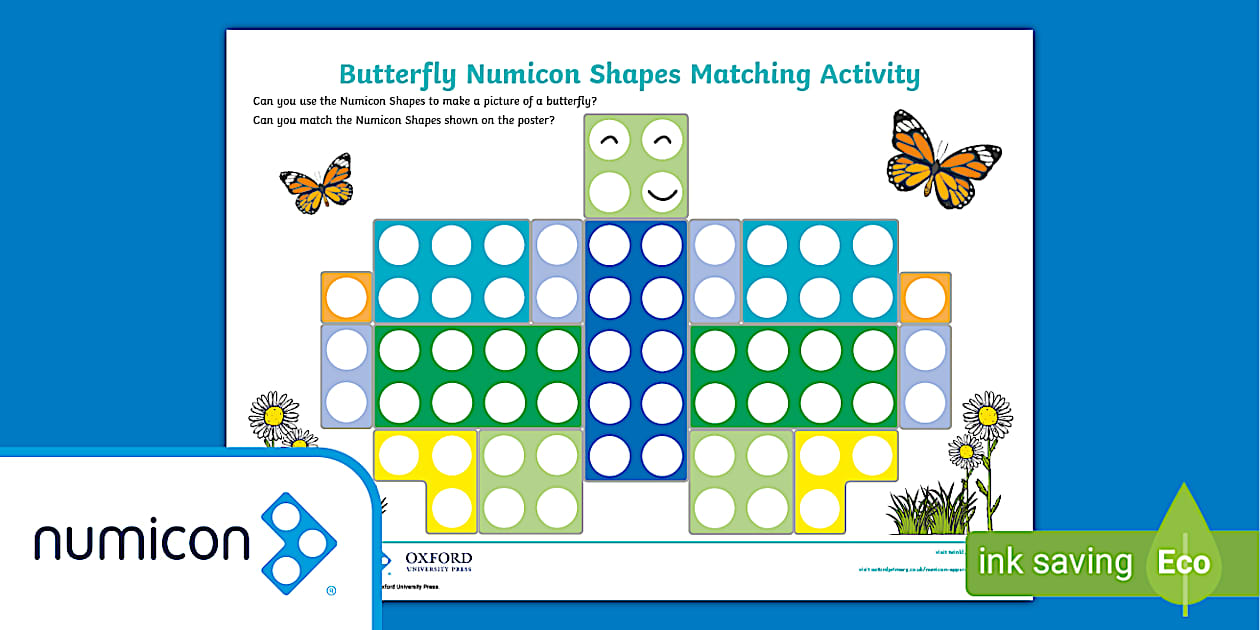 👉 Butterfly Numicon Shape Matching Activity - Twinkl