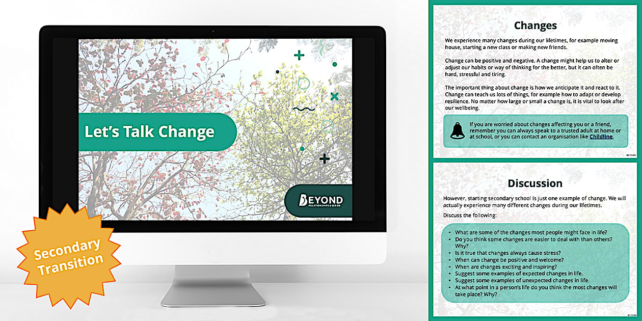 Let's Talk Change PowerPoint | Year 7 Transition | Beyond