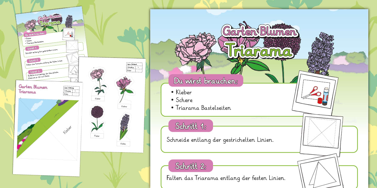 Garten Blumen - Triarama Bastelvorlage (Teacher-Made)