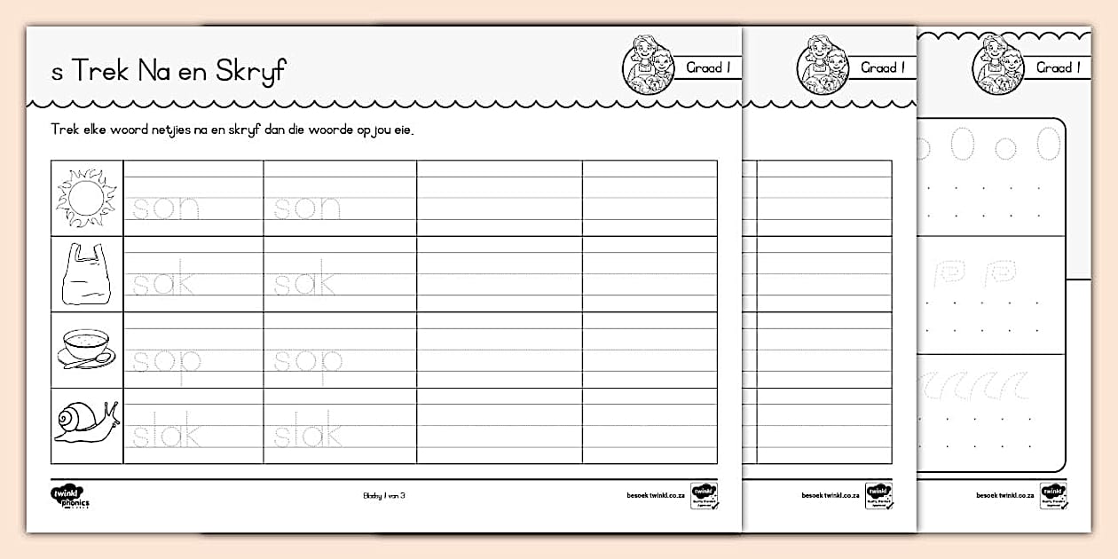 FREE! - Graad 1 Klanke Handskrif en Lettervorming s - Twinkl