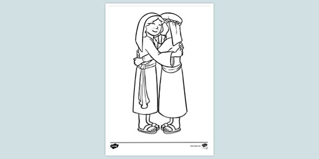 Bible Colouring Page of Ruth and Naomi | KS1 Resources