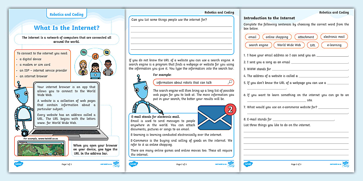 Grade 3 Robotics and Coding: What Is the Internet? - Twinkl