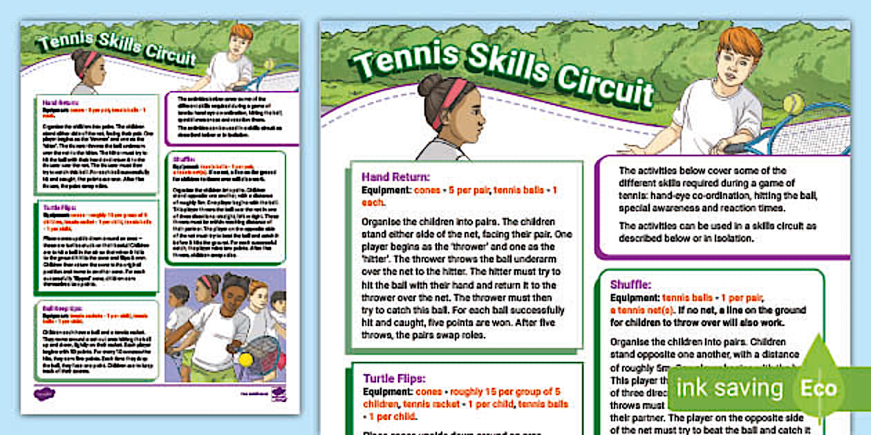 Tennis Station Skills Teacher Sheet (Teacher-Made) - Twinkl