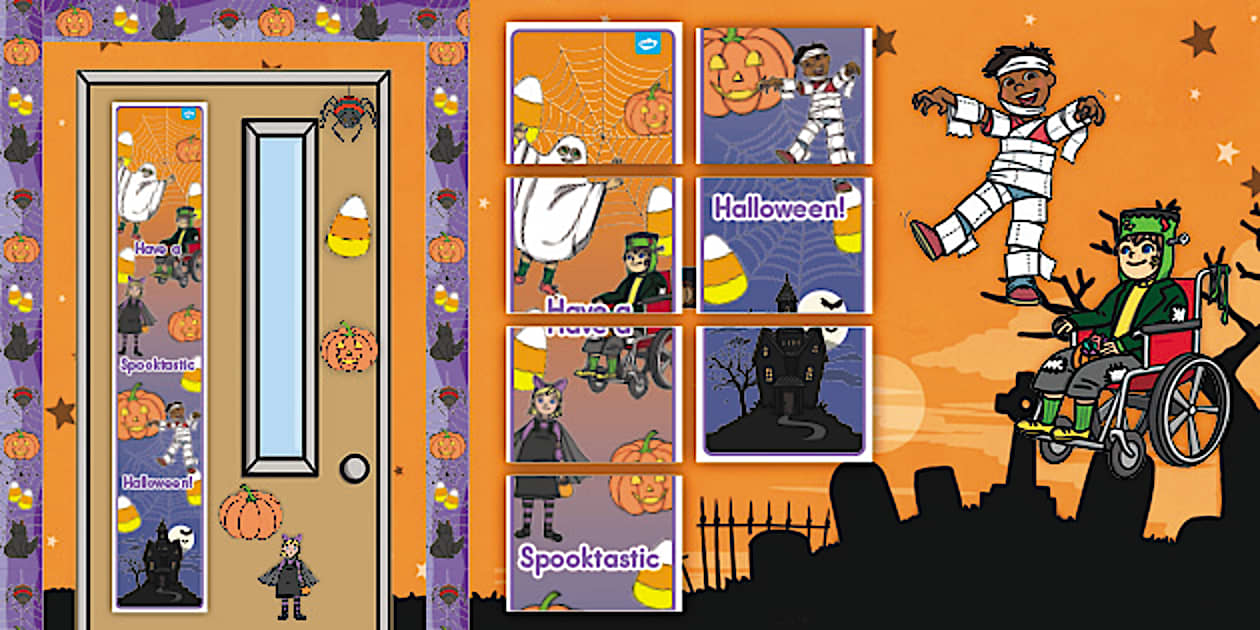 Printable Halloween Door Decorations for Classrooms | Twinkl
