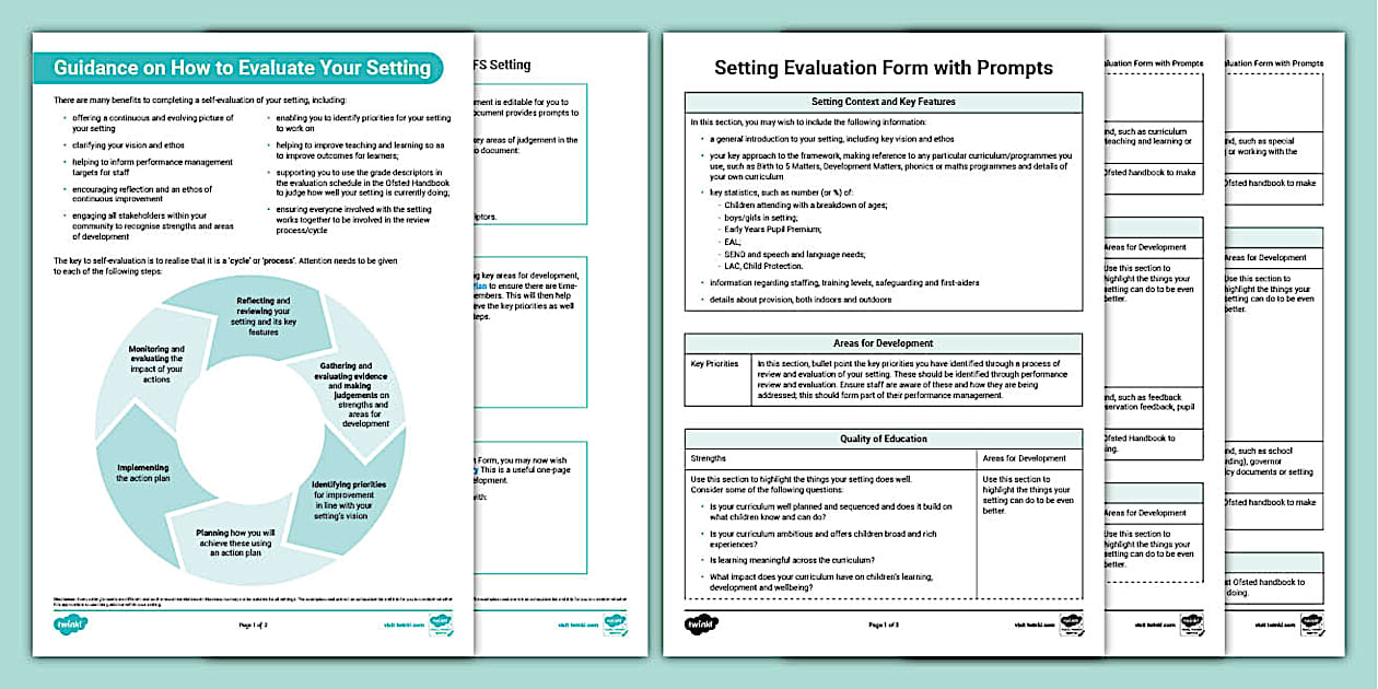 EYFS Setting Evaluation Form | Twinkl (teacher made)