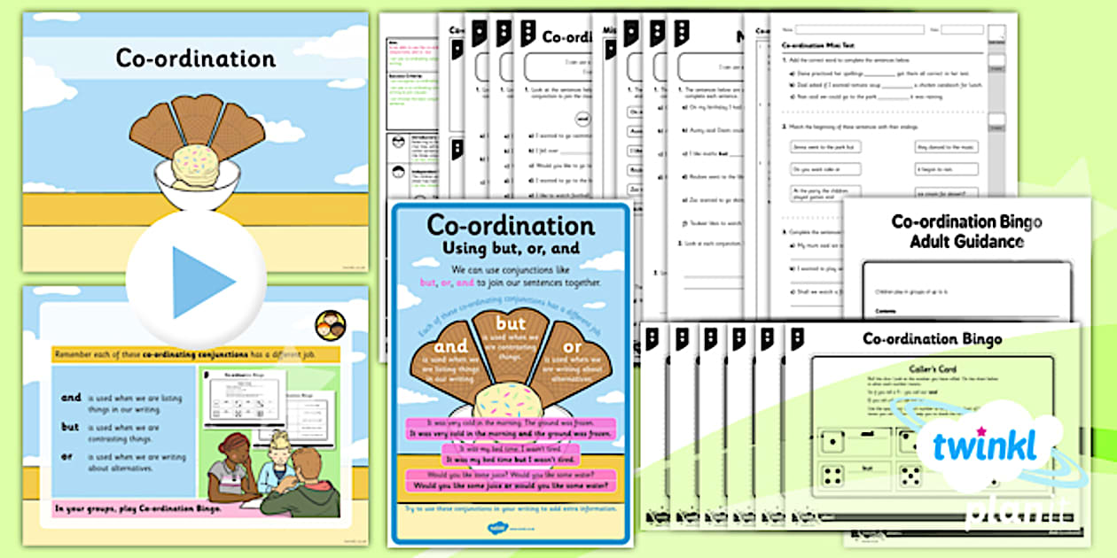 conjunctions, co-ordination, co-ordinating conjunctions, joining sentences,