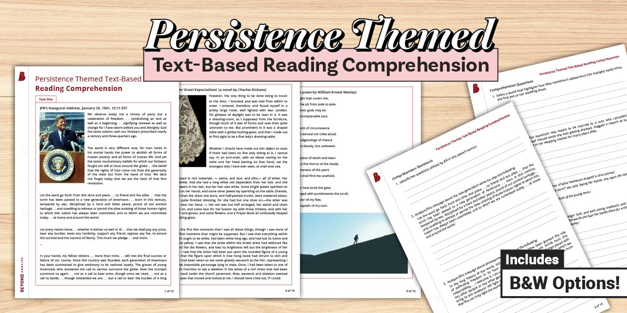 Persistence Themed Text-Based Reading Comprehension - Twinkl