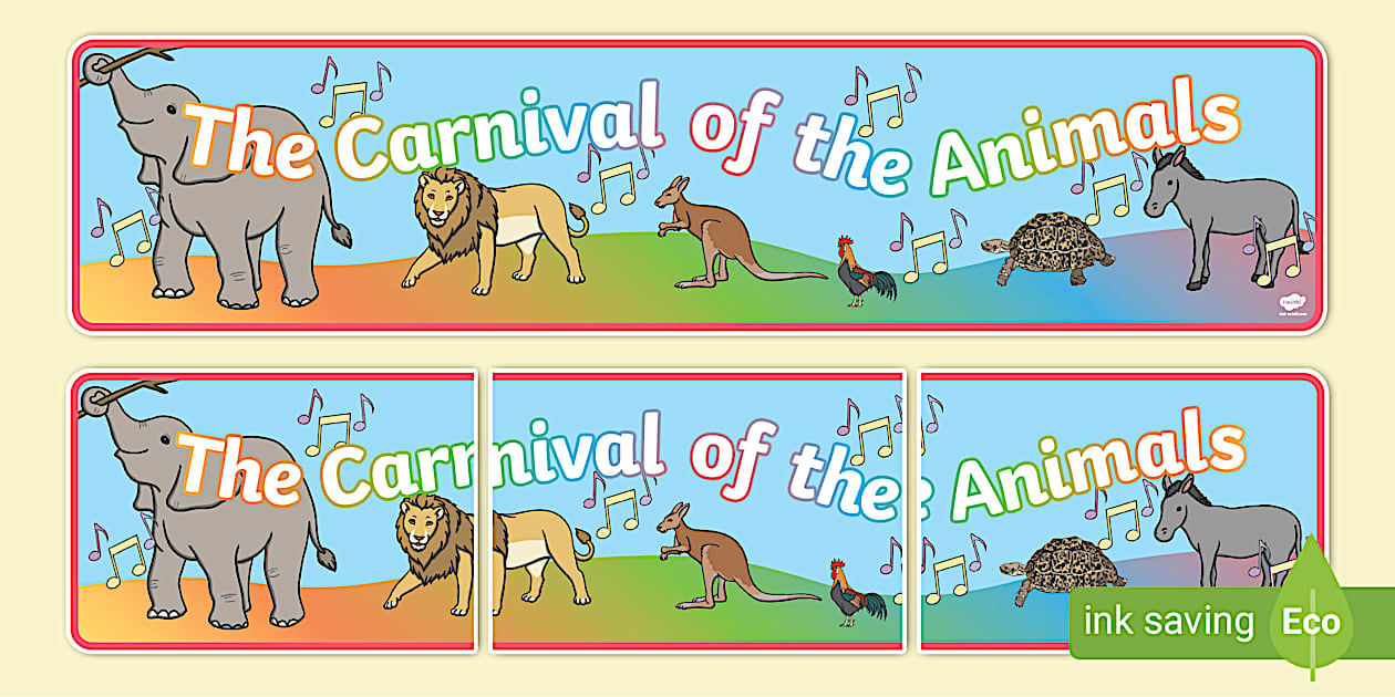 Black and White Carnival of the Animals Display Banner