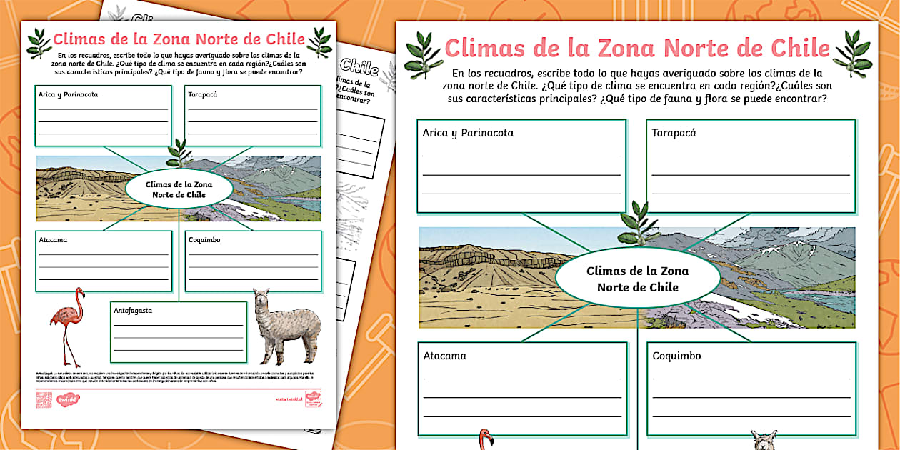 Mapa Conceptual: Climas de la Zona Norte de Chile - Twinkl