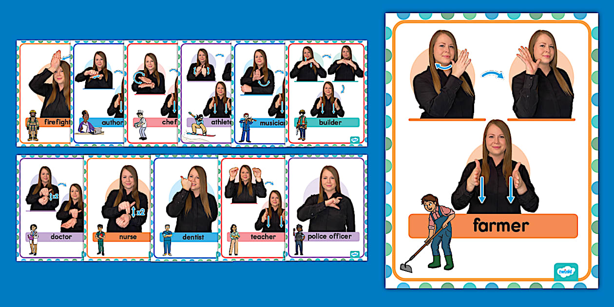 ASL Jobs Posters (ティーチャーメイド) - Twinkl
