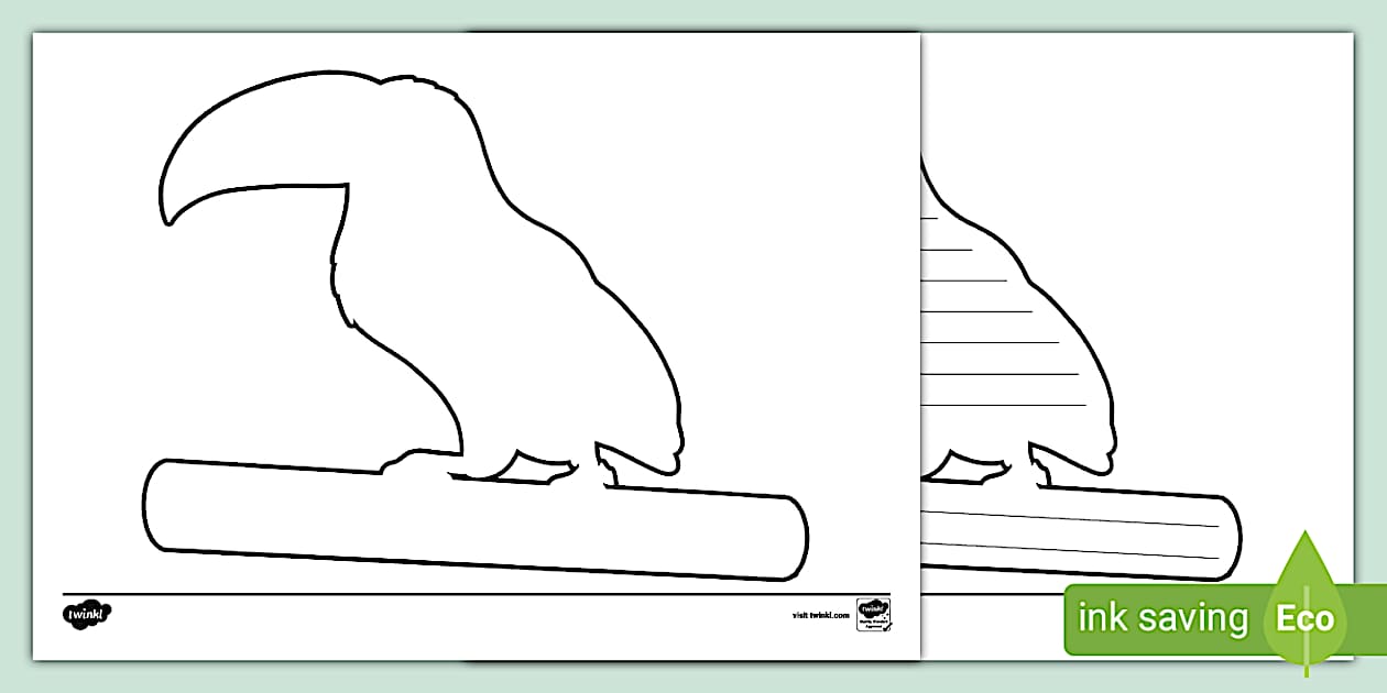 Toucan Shape Writing Template (Teacher-Made) - Twinkl