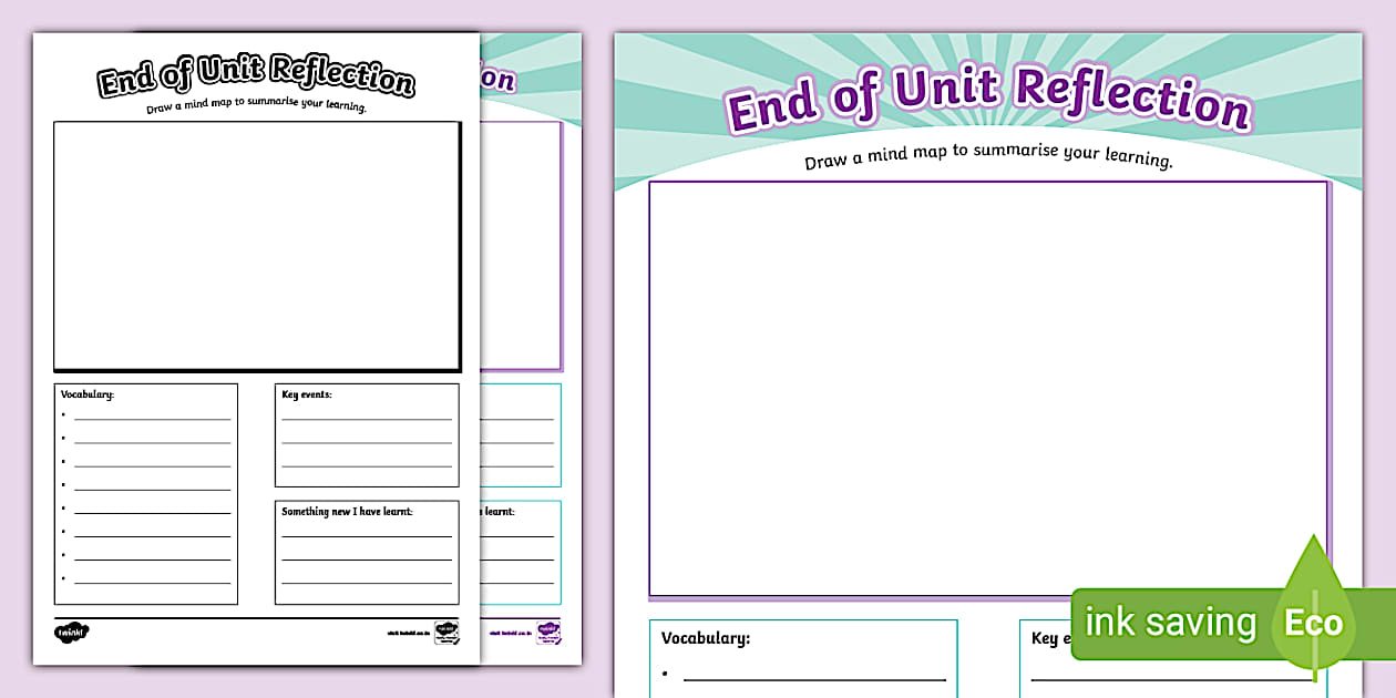 End of Unit Reflection Template (Teacher-Made) - Twinkl