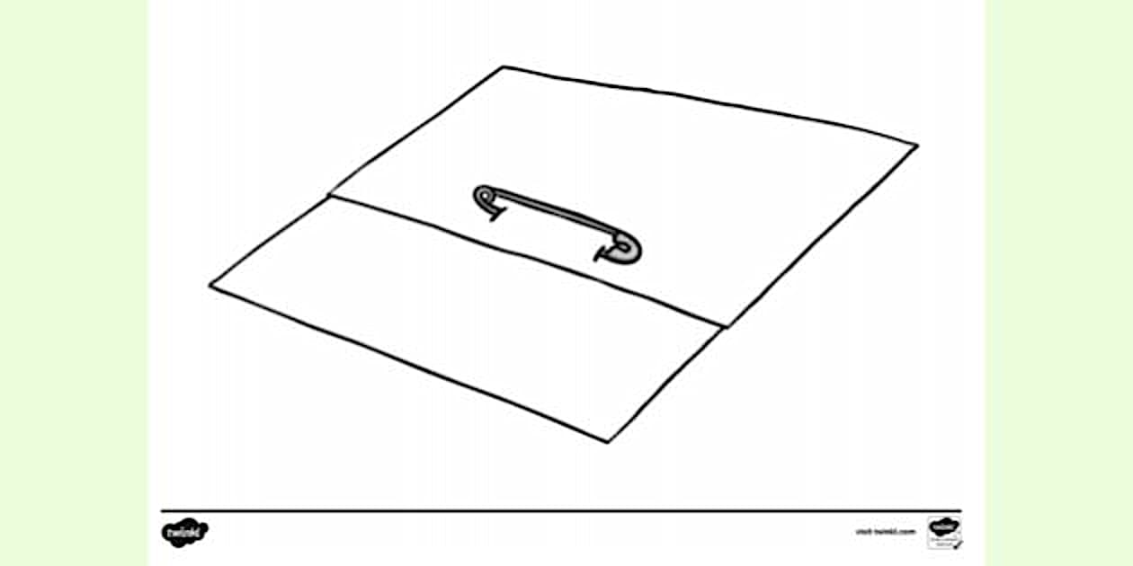 Safety Pin Attach Colouring | Colouring Sheets - Twinkl