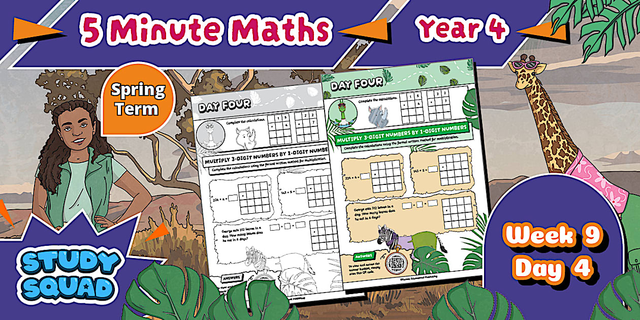 👉 * NEW * Study Squad 5 Minute Maths - Year 4 Spring - Week 9 Day 4