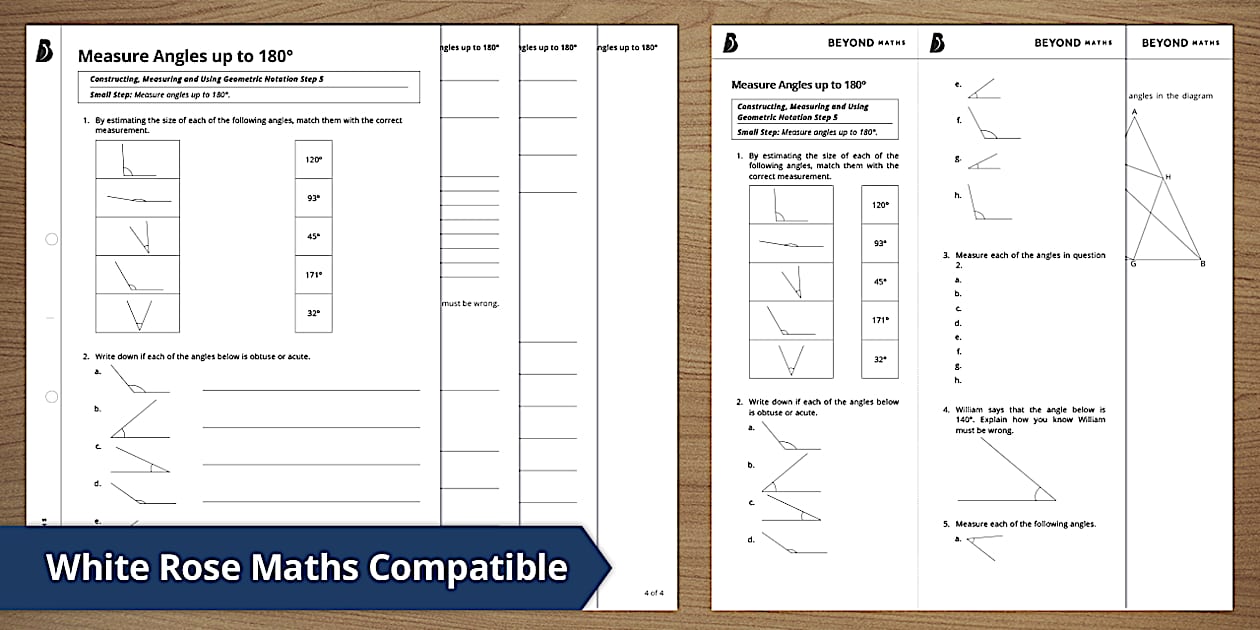 👉 Measure Angles up to 180° (teacher made) - Twinkl