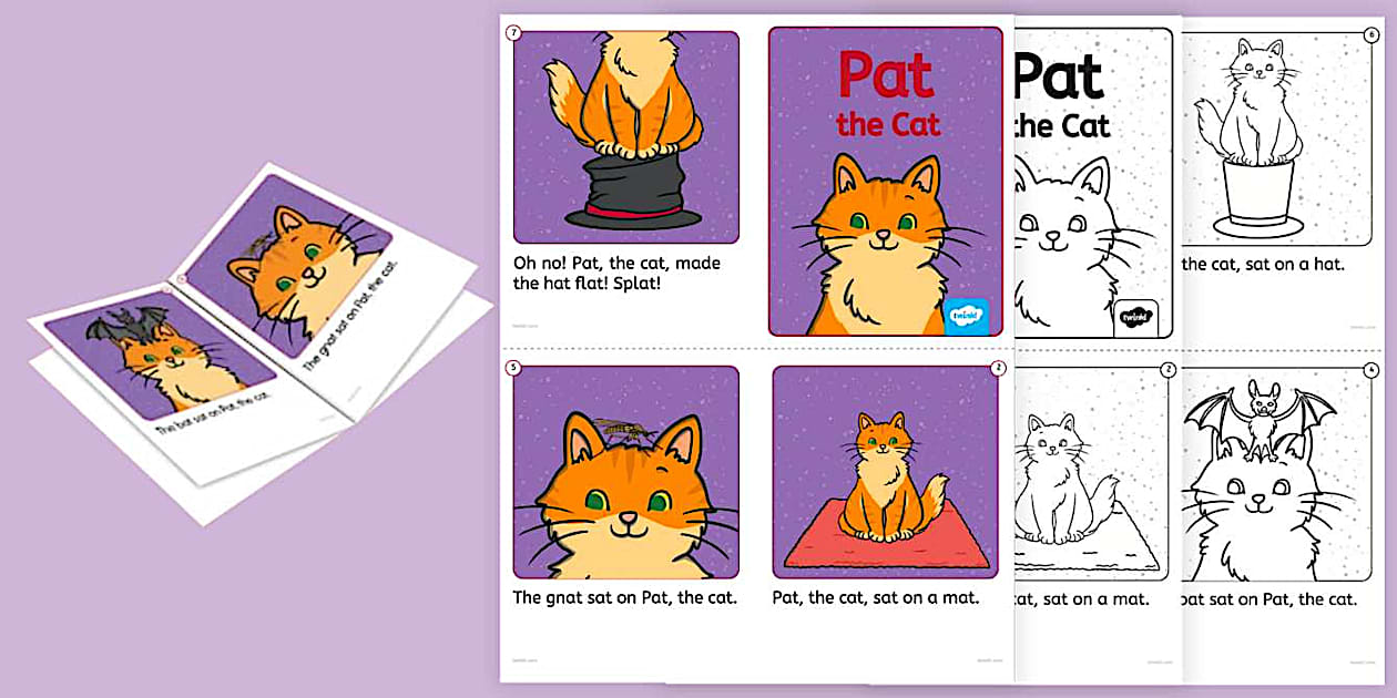 英語リーダー CVCワード 絵本を作ろう Pat the Cat Early Phonics CVC Reader English Twinkl JP