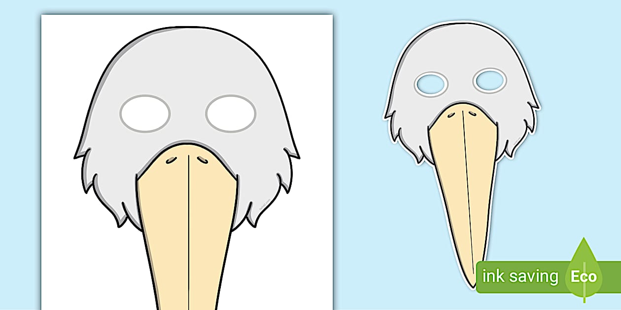 Stork Role-Play Mask (teacher made) - Twinkl