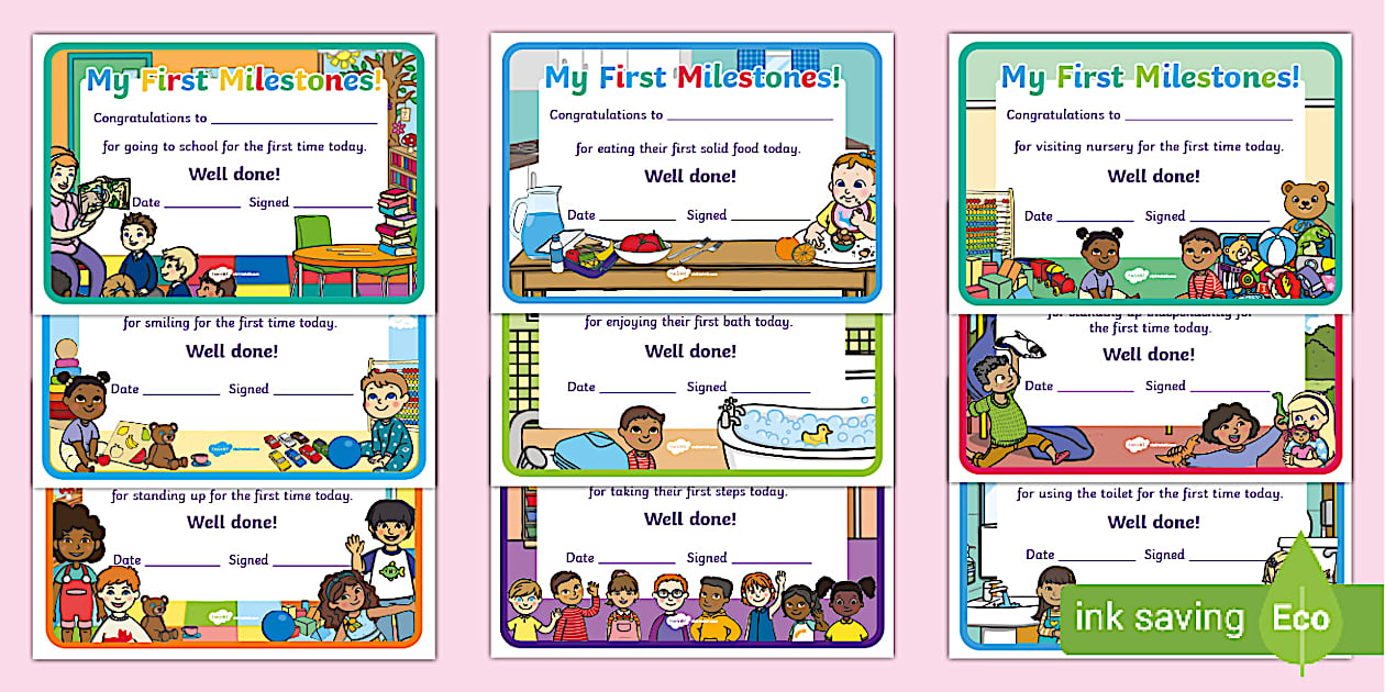 EYFS First Milestones Certificate Pack (teacher made)