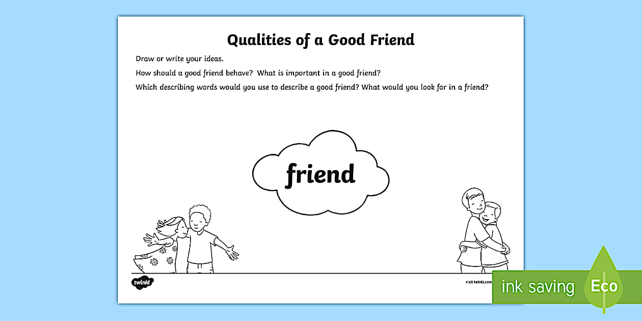 Printable Friendship Activities - What Makes a Good Friend?