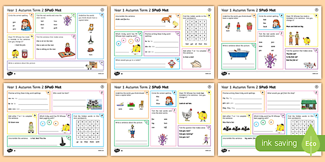 Year 1 Autumn Term 2 SPaG Activity Mats (teacher made)
