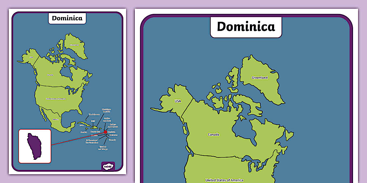 Dominica Map Display Poster