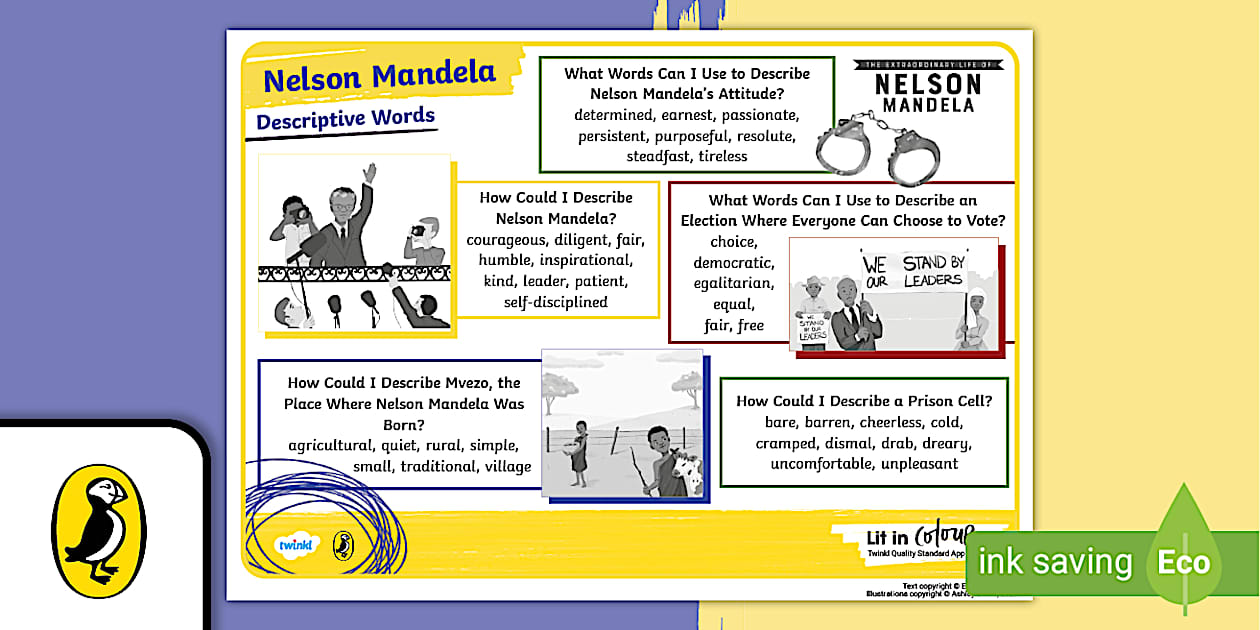 FREE! - Nelson Mandela Word Mat | Lit in Colour Resources | Twinkl