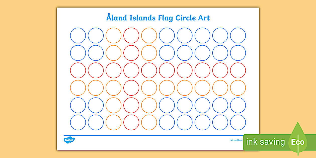 ÅLand Islands Flag Circle Art Worksheet | Twinkl | Flags KS1
