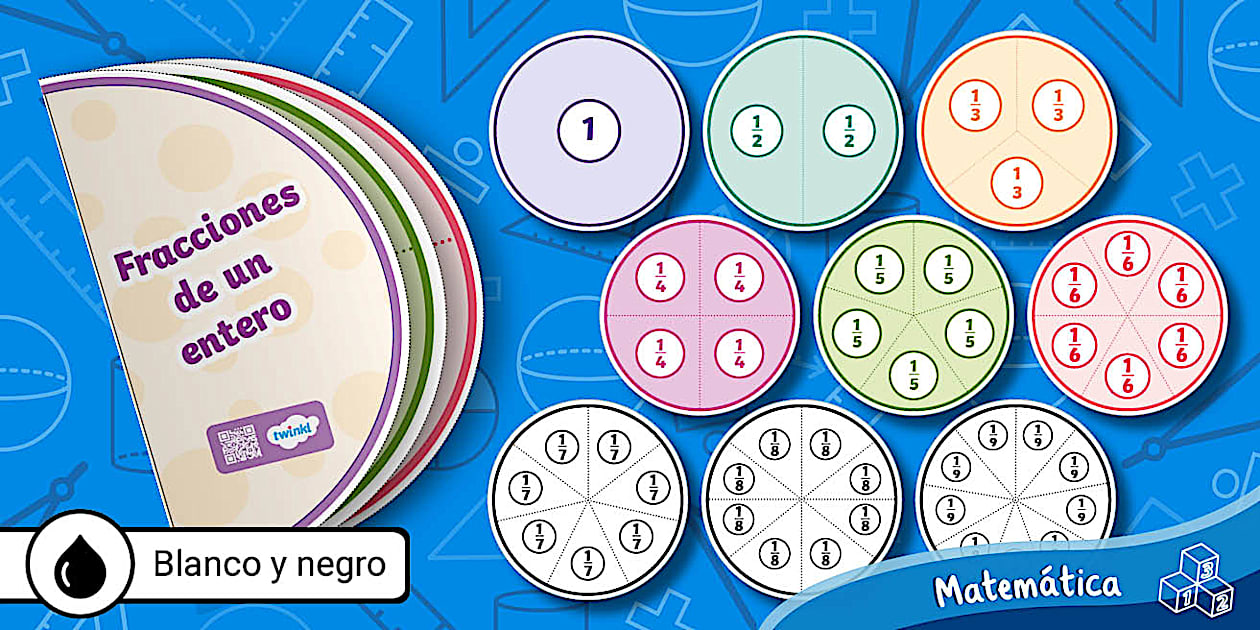 flapbook | fracciones | fracción | entero | matemática