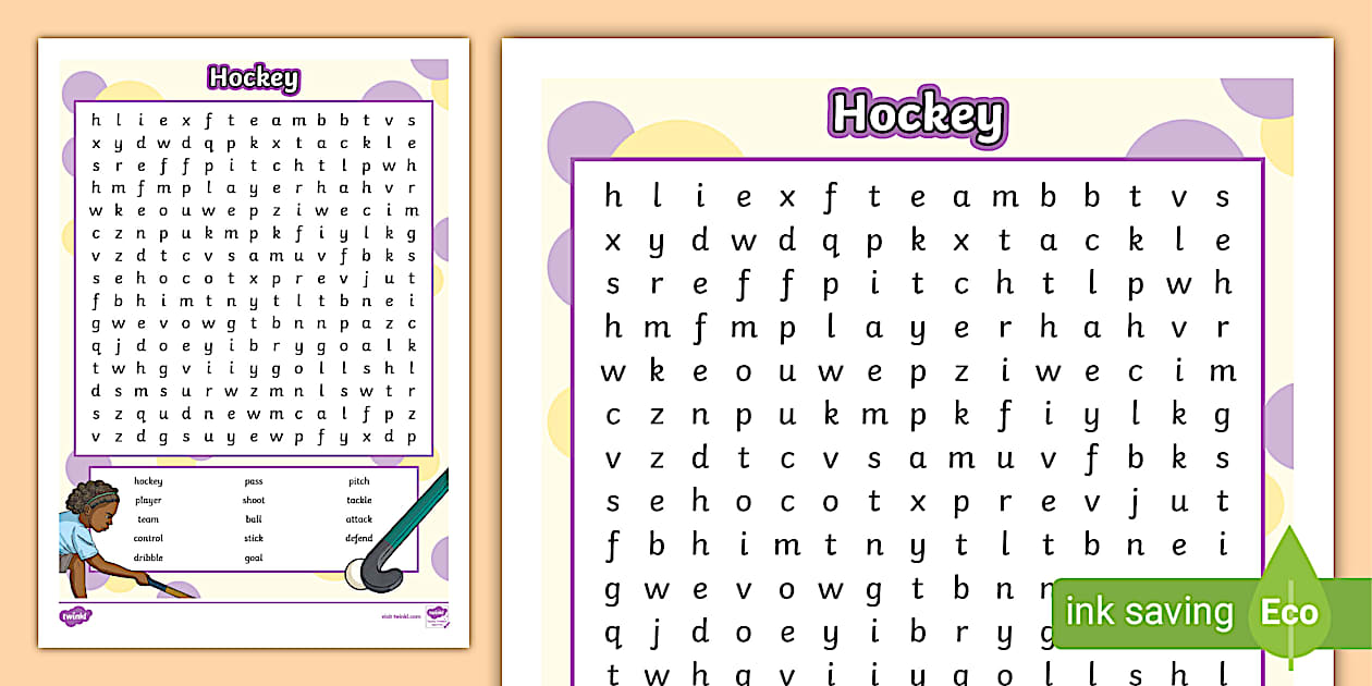 Hockey Word Search (Teacher-Made) - Twinkl