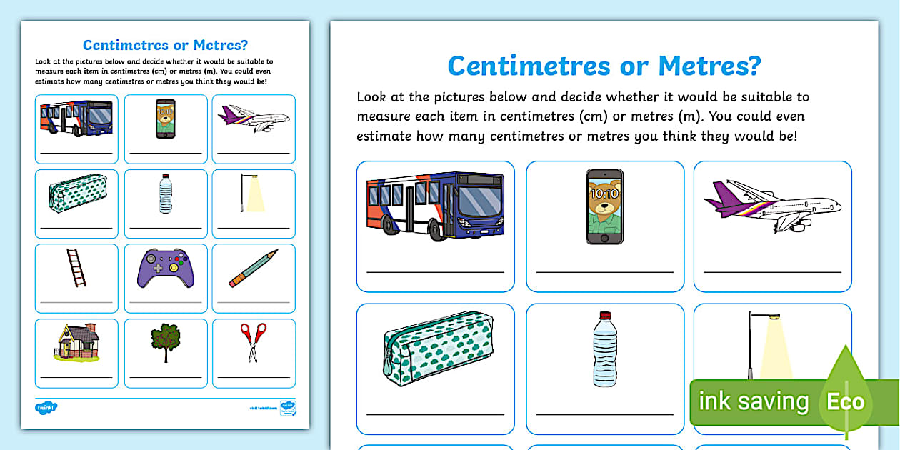 👉 Centimetres or Metres? Activity Sheet (teacher made)