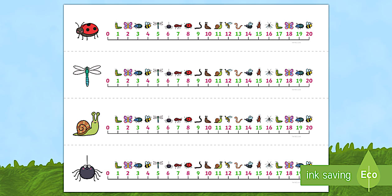 Number Lines 0-10 (Minibeasts) (Teacher-Made) - Twinkl