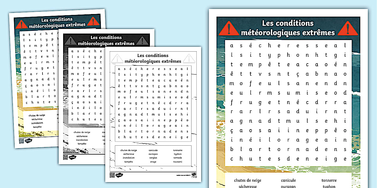 Mots mêlés : Les conditions météorologiques extrêmes
