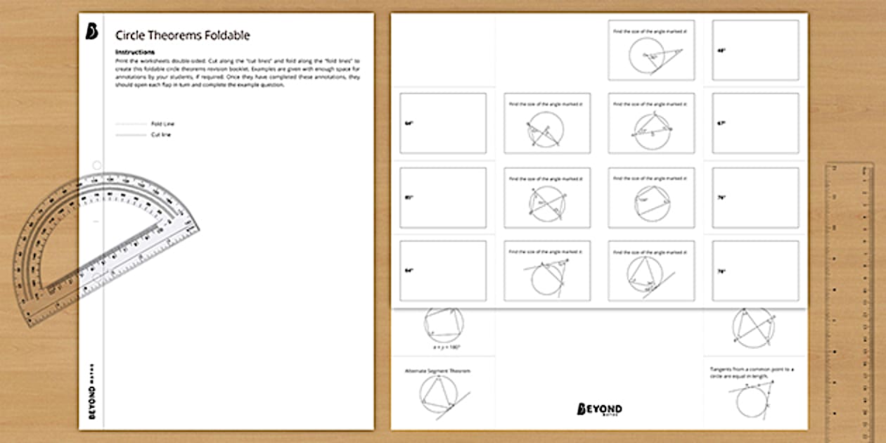 👉 Circle Theorems Foldable (teacher made) - Twinkl