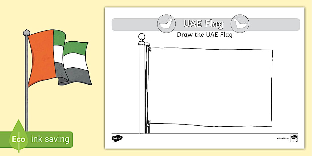 UAE Flag Drawing Activity (teacher made) - Twinkl