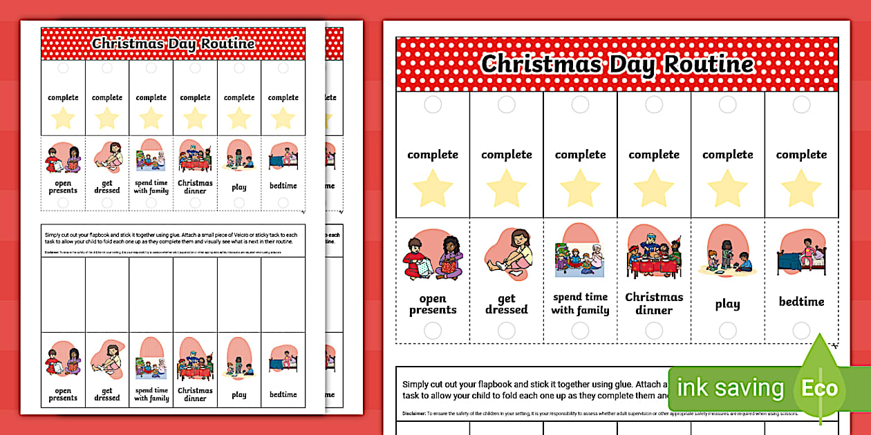 Christmas Day Visual Routine Flapbook (teacher made)
