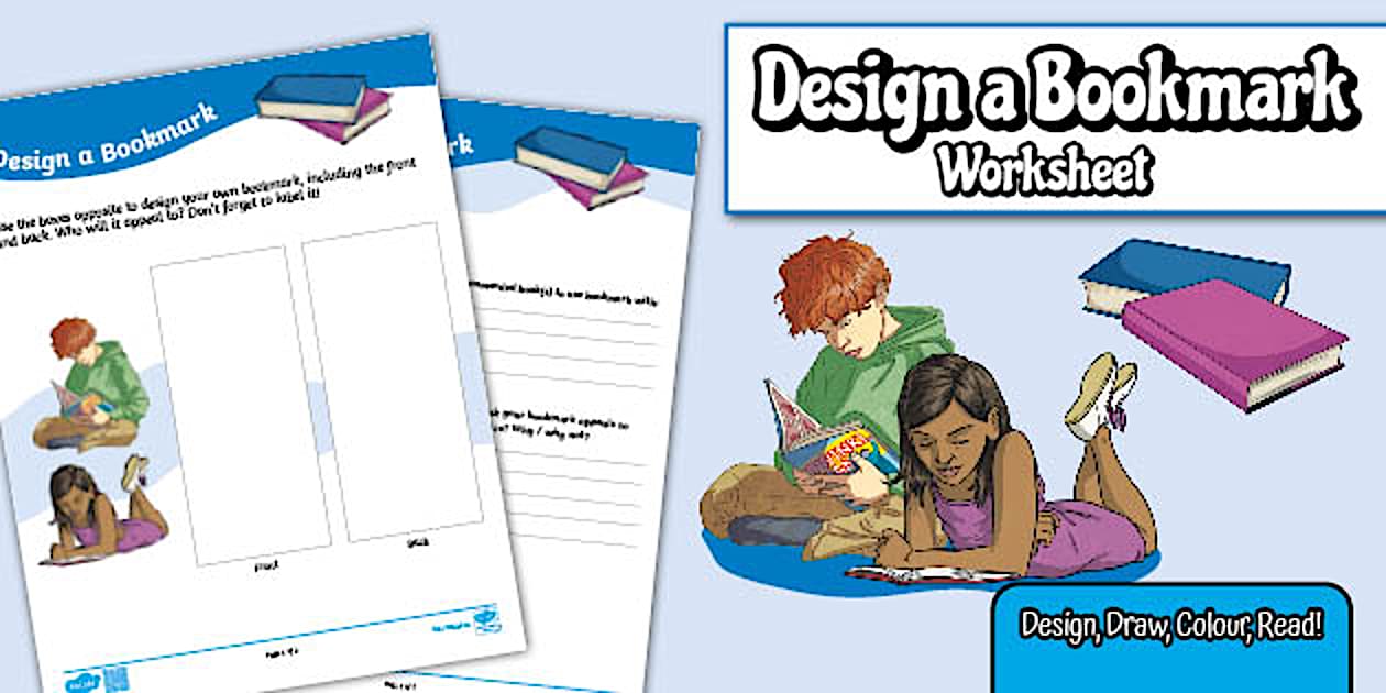 * NEW * Design a Bookmark Worksheet - Twinkl